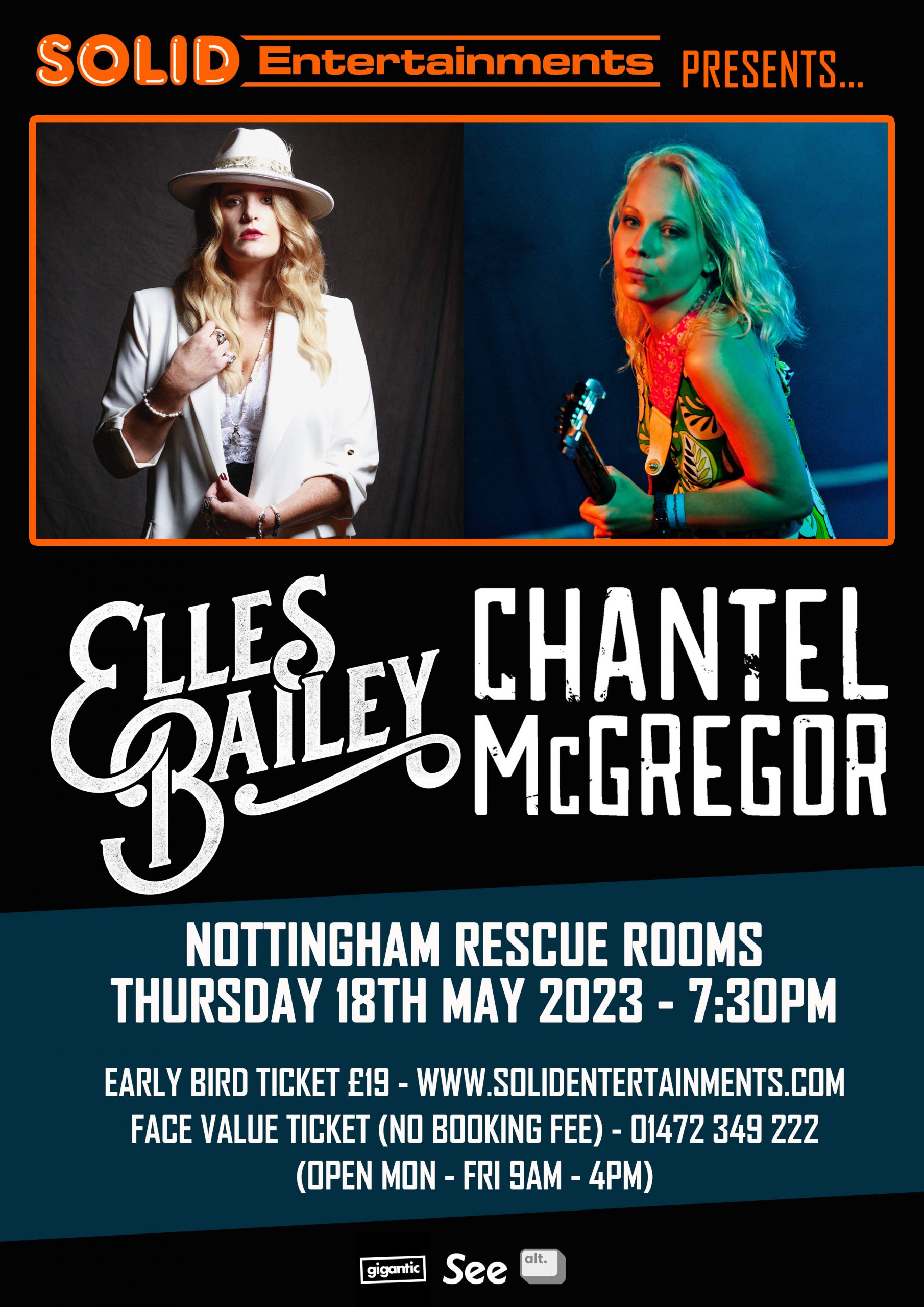Buy Tickets for CHANTEL MCGREGOR / ELLES BAILEY | Rescue Rooms | Nottingham